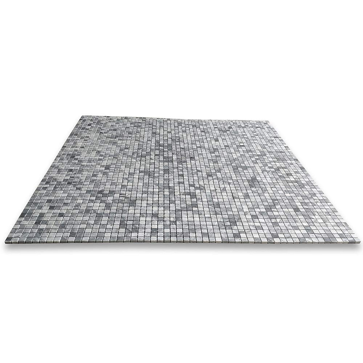 Stone Center Online Bardiglio Gray Marble 5/8x5/8 Square Mosaic Tile Polished Kitchen Bath Wall Floor Backsplash Shower (1 Sheet)