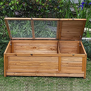 Ogrmar 38" x 13" x 24" Wooden Tortoise House Large Tortoise Habitat Enclosure Cage with Removable Bottom for Indoor & Outdoor Small Animals and Reptile