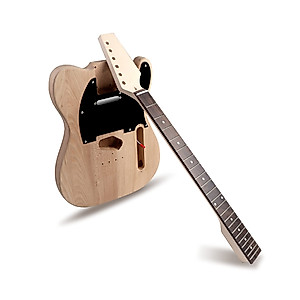 Fistrock DIY Electric Guitar Kit Beginner Kit 6 String Right Handed with Ash Body Hard Maple Neck Rosewood Fingerboard Chrome Hardware Build Your Own Guitar.