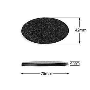 EasyPegs 75 x 42 mm Textured Plastic Oval Bases Wargames Table Top Games 20 Count