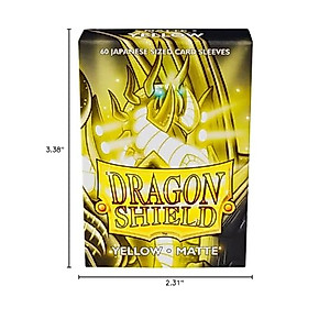 Arcane Tinman Dragon Shield Japanese Size Sleeves – Matte Yellow 60CT - Card Sleeves Smooth & Tough - Compatible with Pokemon, Yugioh, & More– TCG, OCG,ART11114
