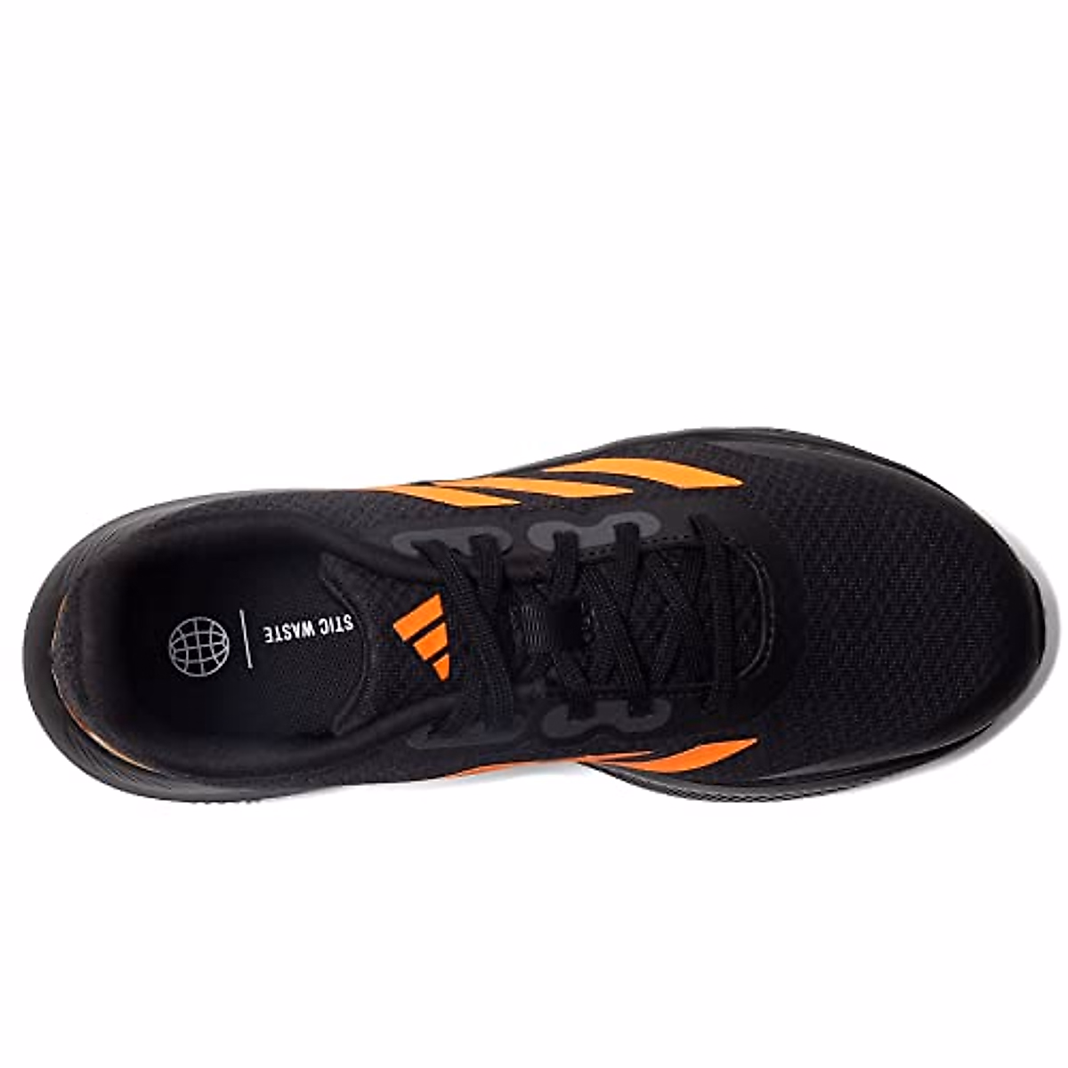 adidas® Kids Run Falcon 3.0 Running Shoes for Little Kids and Big Kids – Textile Design – Lace-Up Closure Black/Screaming Orange/Solar Gold 3.5 Big Kid M