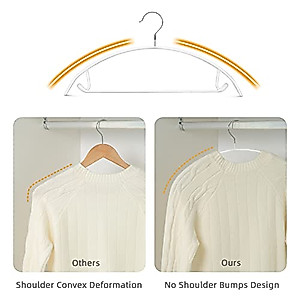 Nature Smile 20 Pack Non-Slip Suit Hanger,Coat Jacket Hangers,Sweater Hangers,PVC-Coating Metal Hangers for Pants,Shawls,Belts,Bras - Dimple & Crease Free T-Shirt Hangers,White Color…