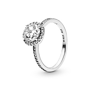 PANDORA Classic Elegance Ring, Sterling Silver, Clear Cubic Zirconia, Size 6