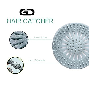 GD Hair Catcher Drain Covers Shower Hair Stopper and Silicone Bathtub 4 Pack