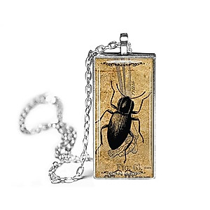 Steampunk Halloween Rectangle Pendant- Bug
