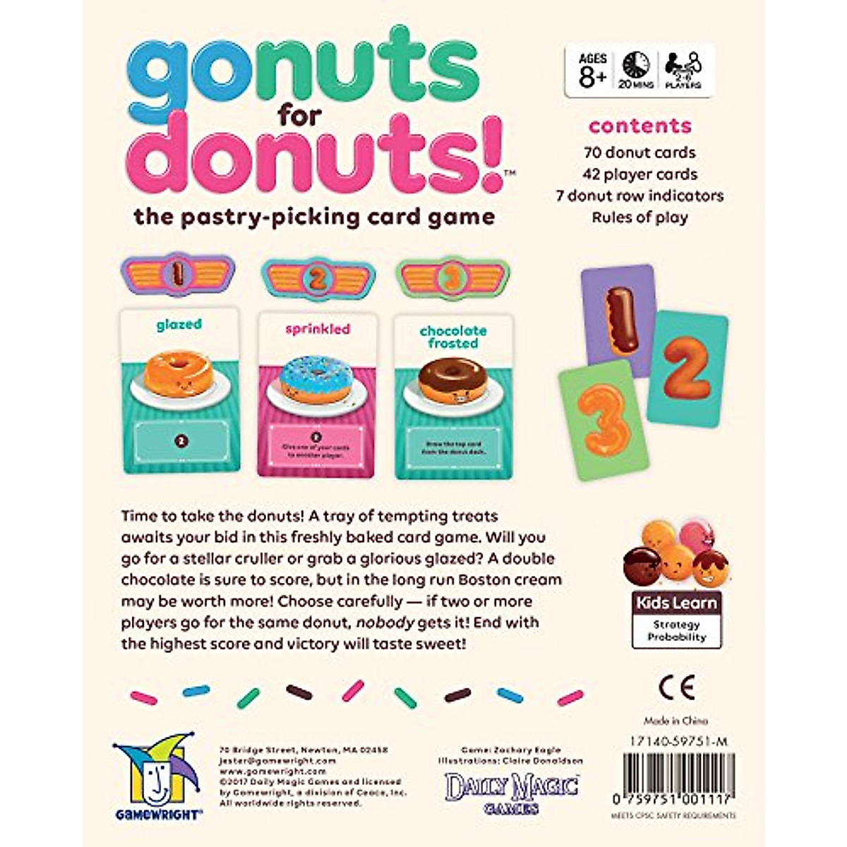 Gamewright - Go Nuts for Donuts - The Pastry-Picking Card Game, 96 months to 156 months