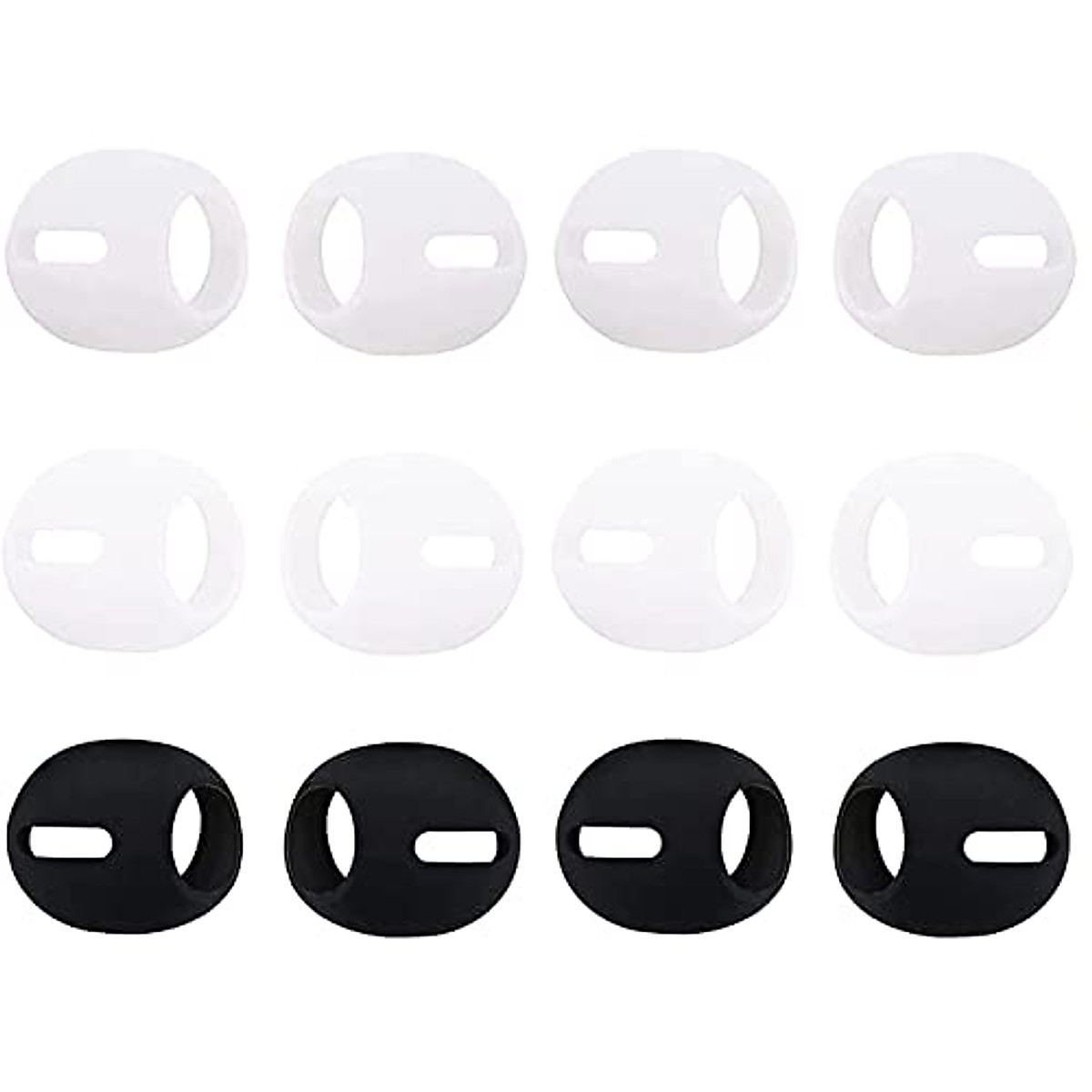 ALXCD Fit in Case Ear Cover Compatible with AirPods 3 Earbuds 3rd Gen, Silicone Earbud Covers Eartips Fit in Charging Case, Compatible with AirPods 3, 6 Pairs White/Black/Clear