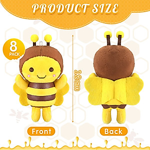 8 Pcs 5 Inch Stuffed Bees Plush Soft Bees Small Bee Stuffed Animal Realistic Cartoon Little Honey Bee Stuffed Toy Adorable Bee Doll for Bee Birthday Party Decorations DIY (Vivid Style)