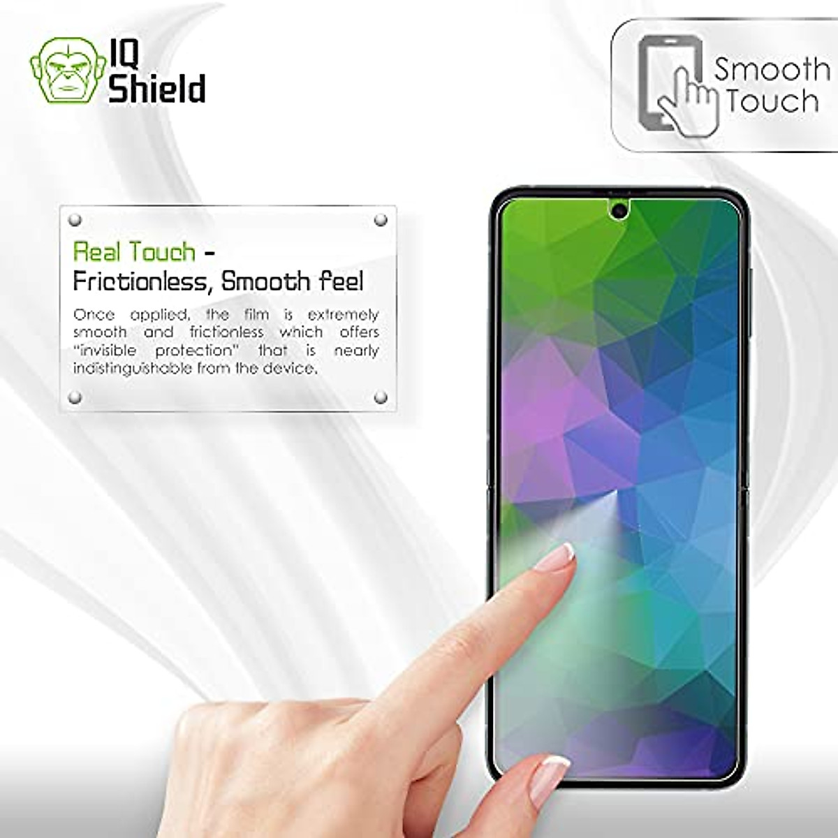 IQShield Screen Protector Compatible with Samsung Galaxy Z Flip 3 (2-Pack) Anti-Bubble Clear Film