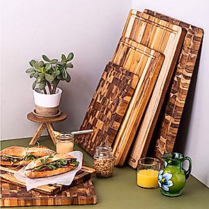 TeakHaus Edge Grain Carving Board + Juice Canal (Rectangle) | 14" x 10" x 1"