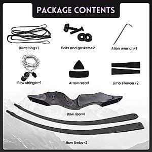 OBTOUTDOOR Archery Takedown Longbow 60inch 20lbs-60lbs Right Hand Traditional Wood Hunting Bows for Target Shooting Practice (40)