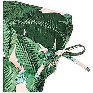 Pillow Perfect 620404 Outdoor/Indoor Swaying Palms Capri Round Corner Chair Cushion, 40.5 inch X 21 inch, Green/Blue