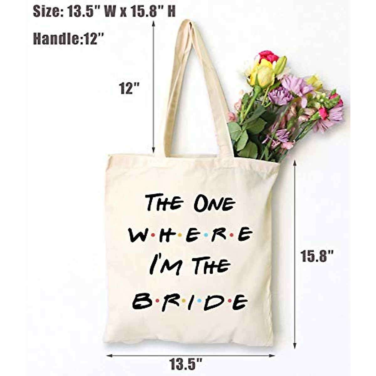 Bride Gift,The One Where I'm the Bride,Engagement Gift,Bride to Be Gift,Newly Engaged,Bridal Shower Gifts,Bachelorette Party Gifts,Friends TV Show,Reusable Grocery Bag Shoulder Bag Shopping Bag Tote Bag Gift