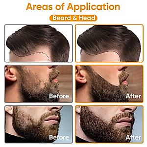 Beard Pencil Filler for Men, Innovative 4-Tip Beard Filling Pen Kit with Brush, Water & Sweat Resistant, Long Lasting, Natural Finish for A Perfect Beard (Black)