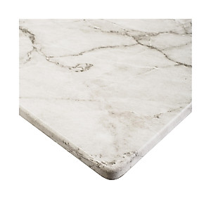 Seville Classics Airlift Height Adjustable Mobile Rolling Laptop Cart Computer Workstation Desk Table for Home, Office, Classroom, Hospital, w/Wheels, Overbed Sit Stand (24"), Faux Marble