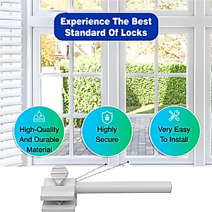 NU-SET 2214-2 Reversible Window Door Bar Lock, White