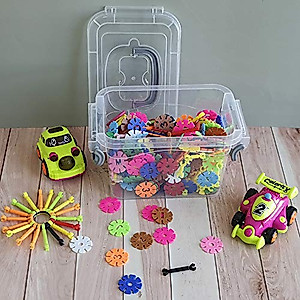 Dehouse Clear Plastic Bins/boxes with Gray Handle, Mini Plastic Storage Box Organizer, 6-Pack, 1.5 Liter