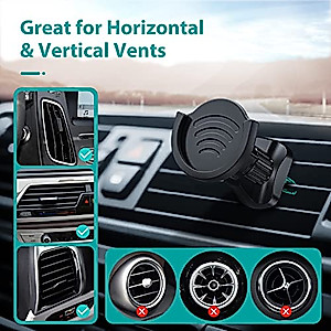 pop-tech Air Vent Phone Mount for Socket Grips, [Upgraded Clip] Universal Car Phone Holder Cradle for Swappable Collapsible Grip with Adjustable 360°Rotation Compatible with iPhone & Samgsung Galaxy