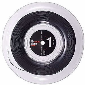 GOSEN G-Tour 1, 16 Black 722' Powerful Bounce Speed, HPP Polyester Silicone oil coated, Tennis String