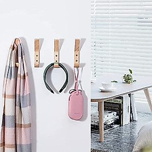 Fujinzhu Wood Hooks Wall Mounted,Decorative Natural Wood Coat Hanger,Coat Hooks, Rubber Wood Hooks (Pack 4) Wall Hangers Hooks for Hanging Coats, Hats Hooks, Bags Hooks, Towels Hooks