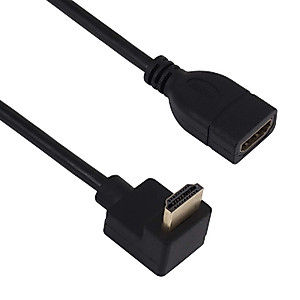 Yeworth [2 Pack 0.95FT High Speed Gold Plated HDMI Extension Adapter Cable, 90 Degree Down Angle A Male to A Female Extension Wire Cord HDMI Extender Cable
