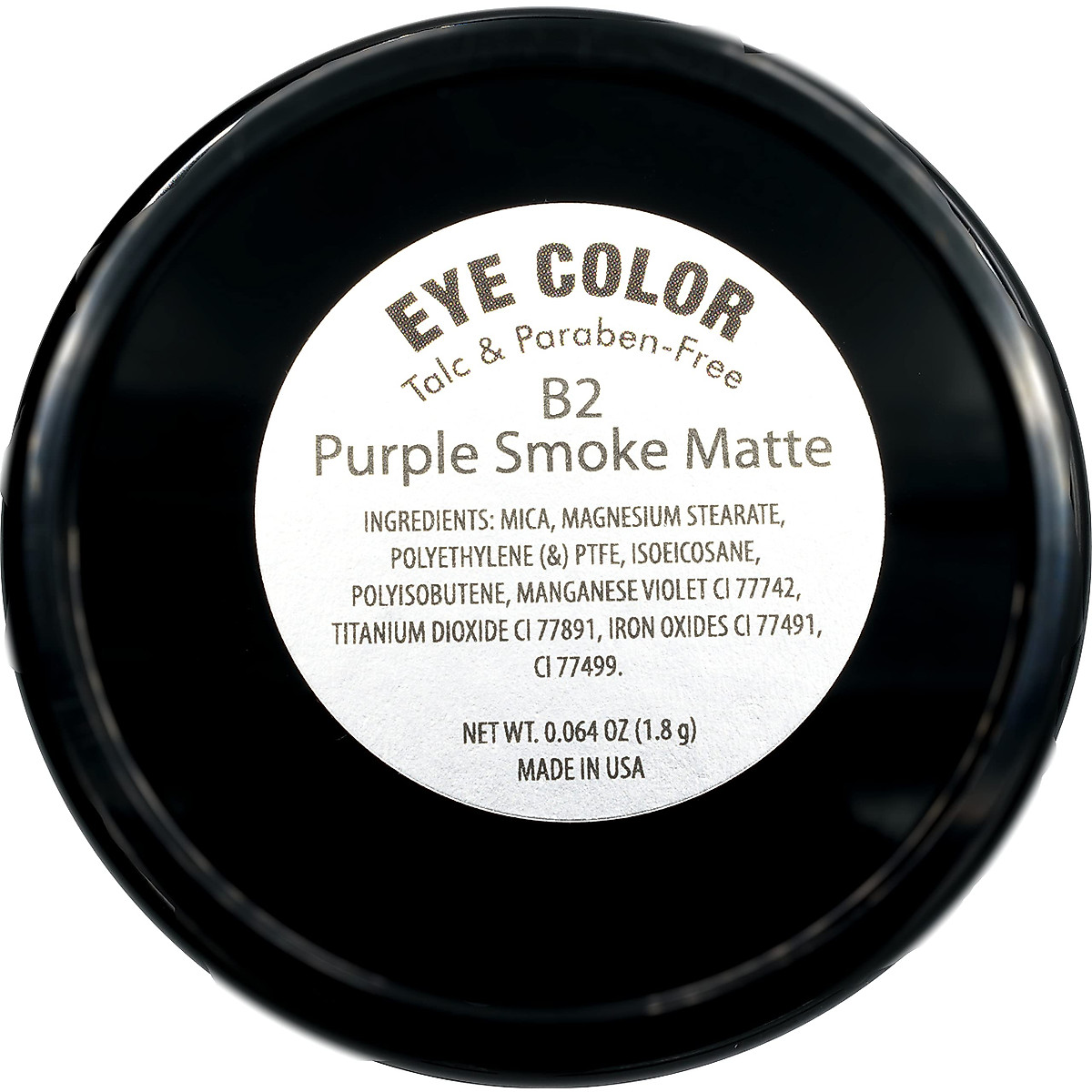 Pure Ziva Purple Smoke Violet Matte Opaque Mauve Pressed Powder Single Vegan Eyeshadow; Talc, Paraben & Cruelty Free