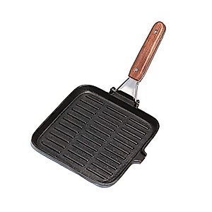 APAINI Outdoor Camping Portable Cast Iron Folding Beef Pan Frying Pan Grill Pan Barbecue Utensils