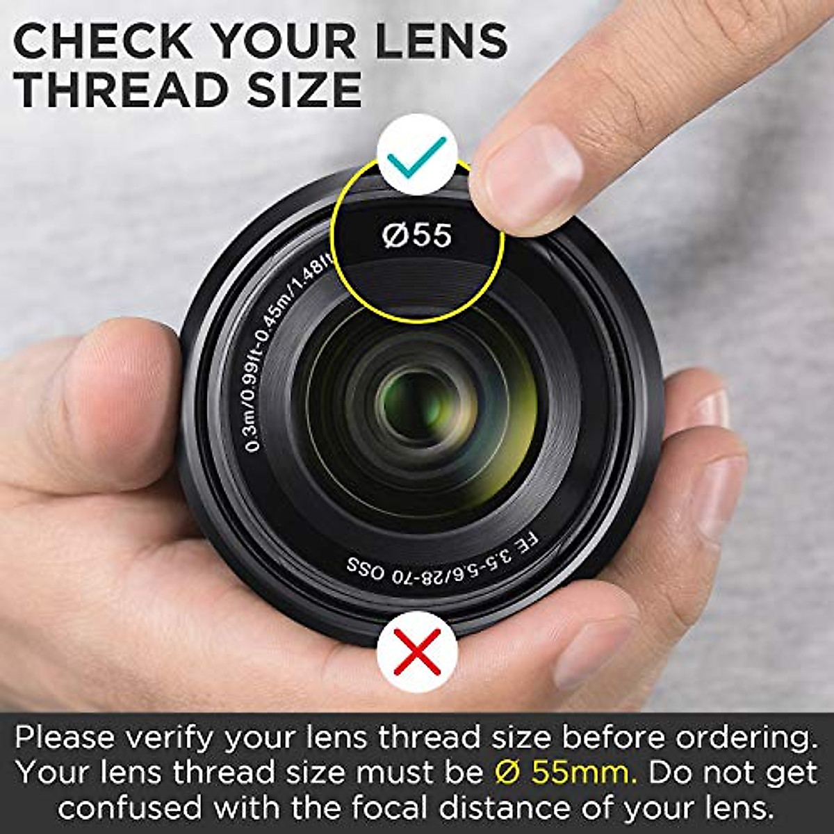 55MM 0.43x Altura Photo Professional HD Wide Angle Lens (w/Macro Portion) for Nikon D3400, D3500, D5500, D5600 with DX NIKKOR 18-55mm f/3.5-5.6G VR and Sony Alpha Cameras
