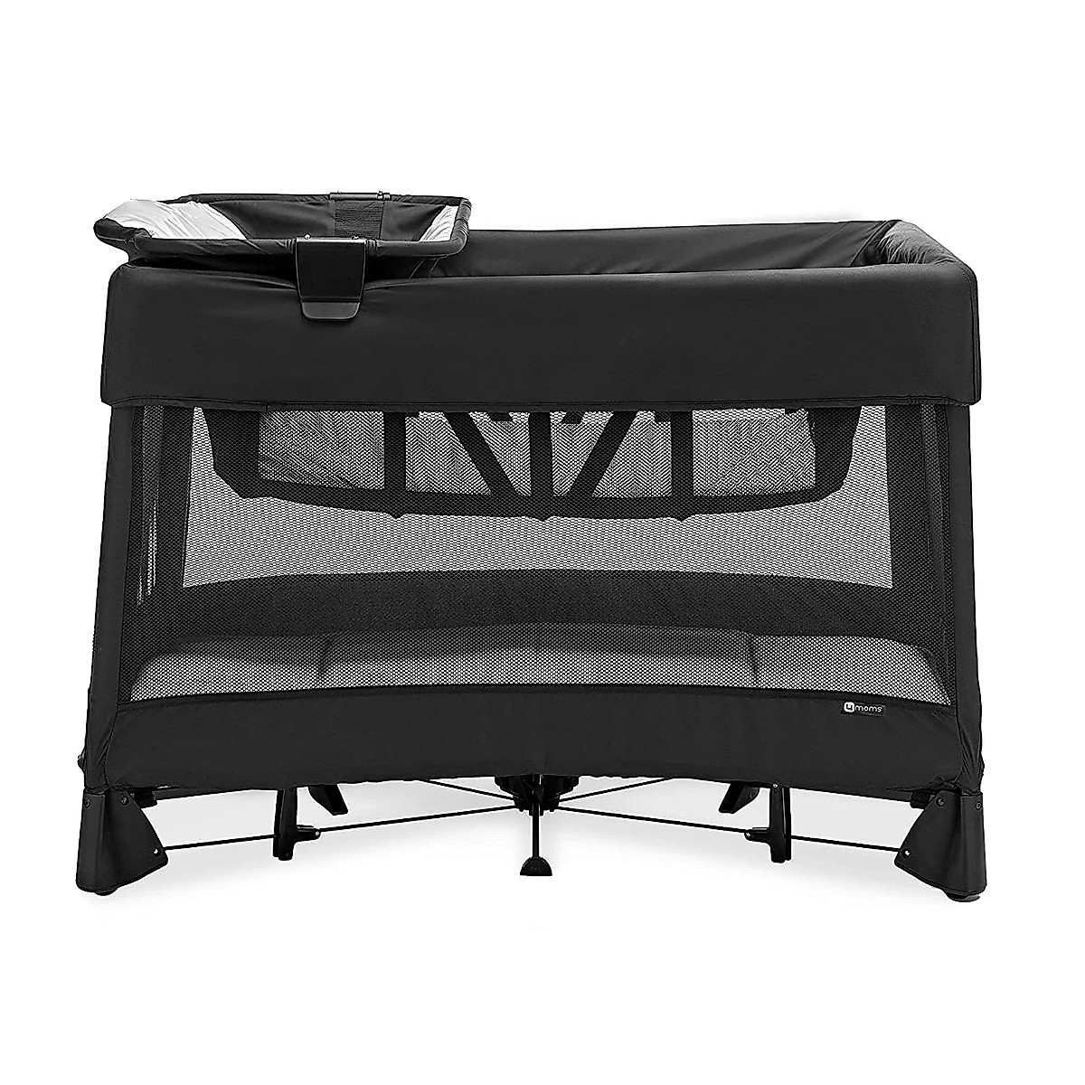 4moms Breeze Plus Portable Playard with Removable Bassinet and Baby Changing Station, Easy One-Handed Setup & Breeze Bassinet Sheets, for Baby Bassinets and Furniture, Grey Beads