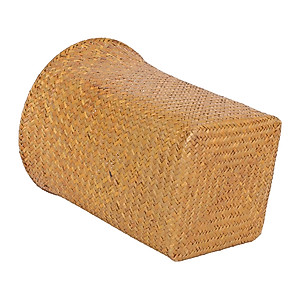 Operitacx Waste Basket, Wicker Trash Can, Round Wicker Basket, Woven Wicker Garbage Can for Bedroom, Bathroom