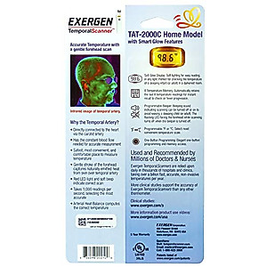 Exergen Temporal Scan Forehead Artery Baby Thermometer Tat-2000c Scanner, Digital