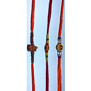 WhopperIndia Set of 3 Rakhi Thread | Rakhi Bracelet For Your Brother | Assorted Rakhi | Indian rakhi | rakhi for bhaiya bhabhi | rakhi for boy | Rakhi for Bhai | Rakhi for Brother