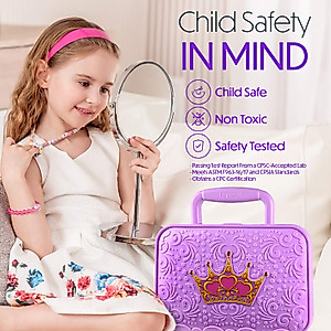 Toysical Makeup Kit for Girls, 51 PCS Pretend Makeup Set for Kids, Real Makeup Toys for Girls, Non Toxic, Princess Toys for Girls, Birthday Gift for 3 4 5 6 7 8 9 10 Years Old Children