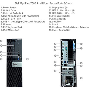 Dell Optiplex 7060 SFF Desktop i5-8500 UP to 4.10GHz 16GB DDR4 New 1TB NVMe M.2 SSD Wireless Keyboard Mouse Built in WiFi BT Dual Monitor Support Win10 Pro (Renewed)
