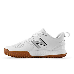 New Balance Women's Fresh Foam Velo V3 Turf-Trainer Softball Shoe, White/White, 8