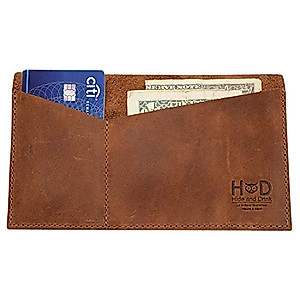 Hide & Drink, Cell Phone Wallet Handmade from Full Grain Leather (Sangria)