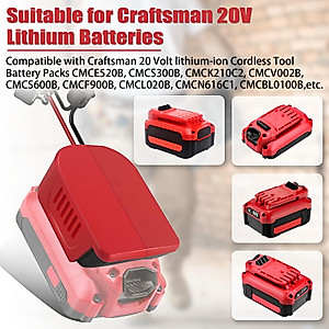 2 Pack Power Wheel Adapter for Craftsman 20V Lithium Battery Adapter Kit with Switch & Fuses & Wire Terminals, with 14 Gauge Wire,Power Convertor for DIY Ride On Truck,RC Toys,Robotics and Work Lights