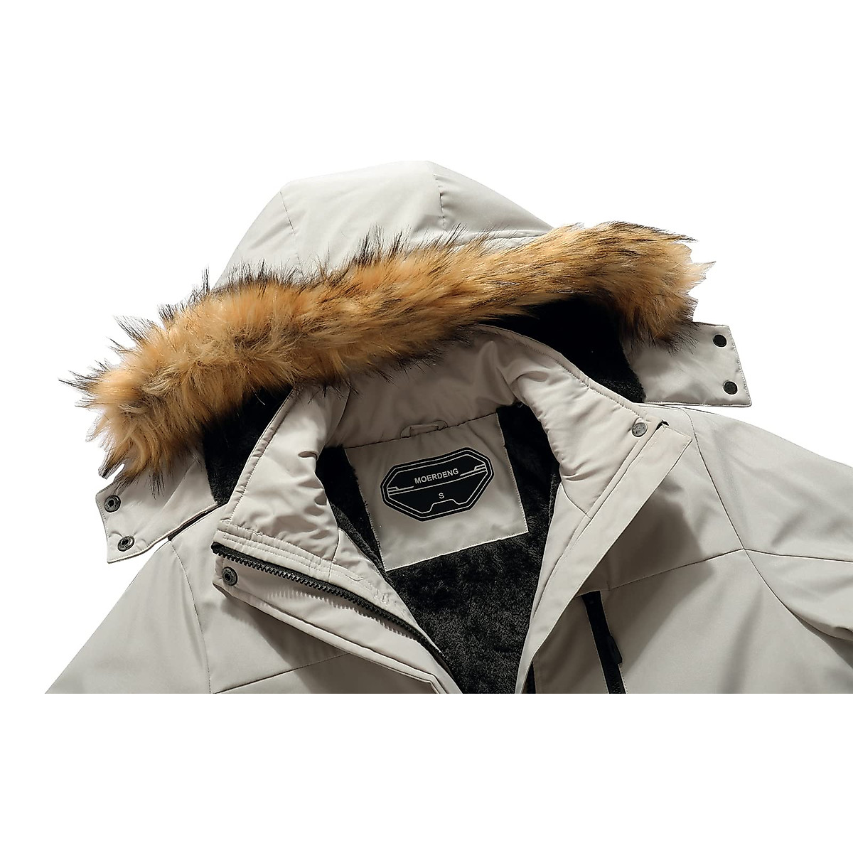 MOERDENG Women's Waterproof Ski Snow Jacket Winter Warm Hooded Snow Coat Mountain Windproof Ski Jacket For Women