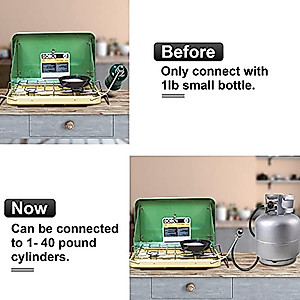 Shirbly Propane Adapter Hose 1lb to 20lb Converter for Coleman Grill, Propane Tank Hose Adapter for Weber Q Gas Grill, Buddy Heaters, Camp Stove, QCC1/Type1 Tank Connect to 1lb to 20lb Tank (10 FT)