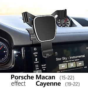 musttrue Car Phone Holder for 2015-2025 Porsche Macan and 2019-2023 Cayenne Auto Accessories Navigation Bracket Interior Decoration Mobile Cell Phone Mount