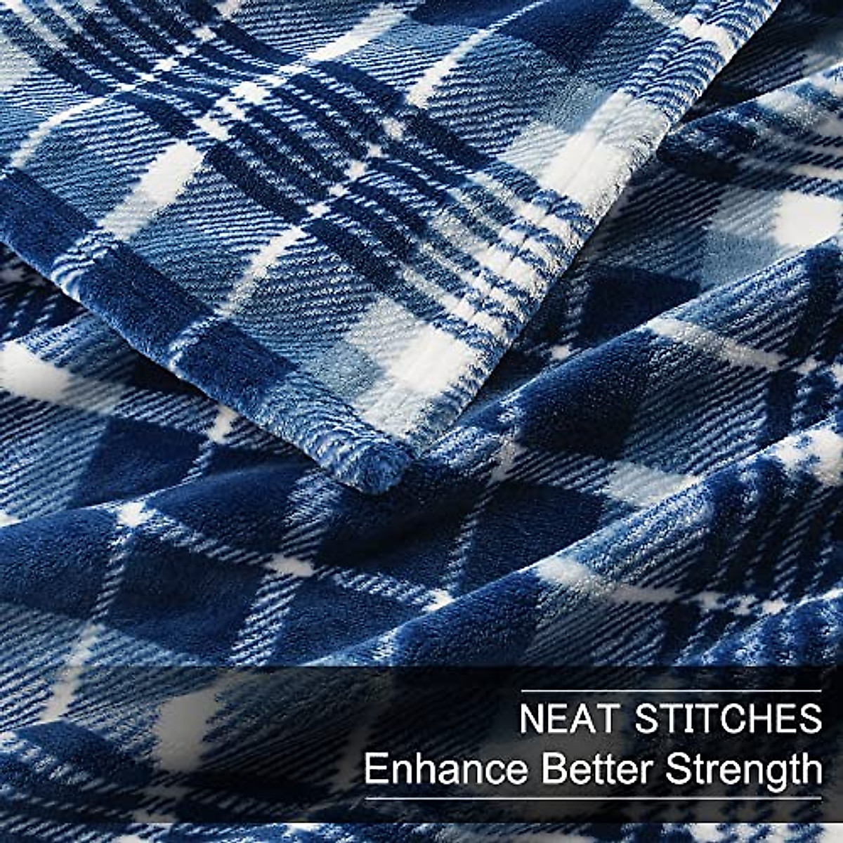 Solaris Plaid Fleece Throw Blanket for Couch Ultra Soft Lightweight Flannel Blanket, 50" x 60"