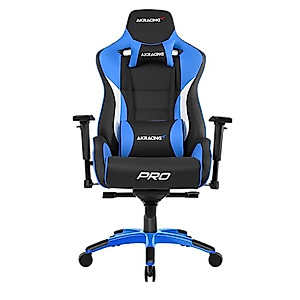 AKRacing Masters Series Pro Luxury XL Gaming Chair with High Backrest, Recliner, Swivel, Tilt, 4D Armrests, Rocker & Seat Height Adjustment Mechanisms, 5/10 Warranty,Blue - AK-PRO-BL