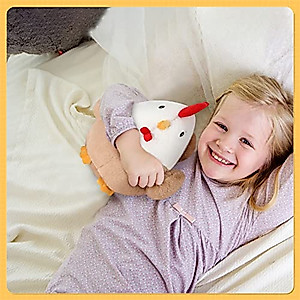 Skylety Chicken Stuffed Plush 8.6 Inch Cute Rooster Plushie Chicken Stuffed Animal Fluffy Stuffed Animals Toys Chicken Presents for Graduation Most People(Cute Style)