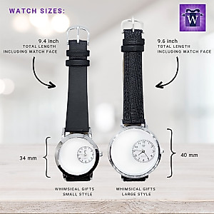 Whimsical Gifts Golden Retriever 3D Watch | Silver Finish Large | Unique Fun Novelty | Handmade in USA | Black Leather Watch Band