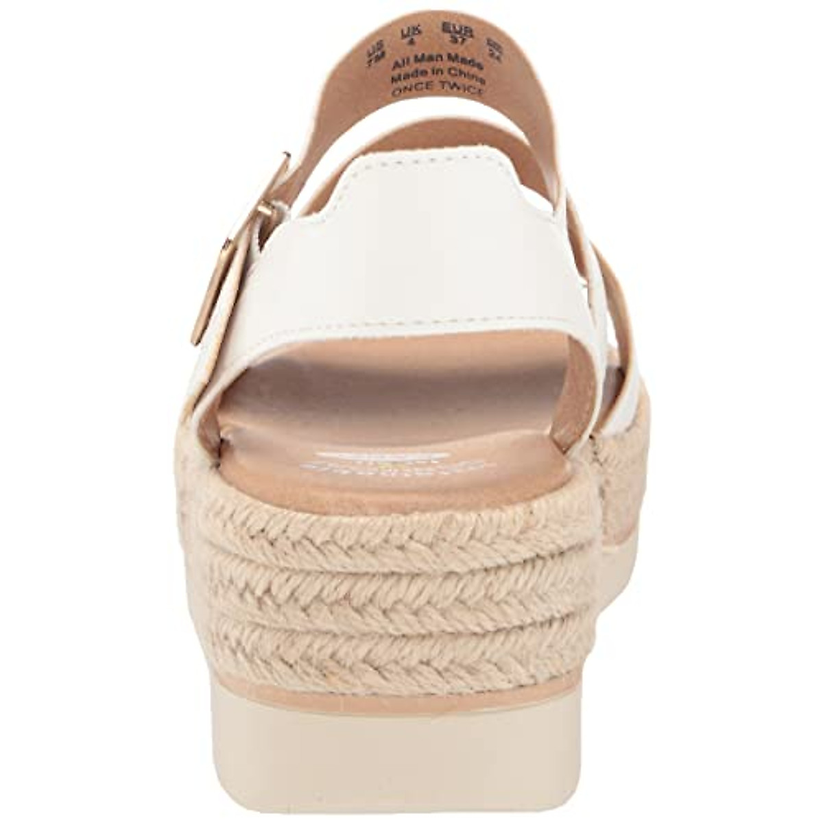 Dr. Scholl's Shoes Women's Once Twice Espadrille Wedge Sandal, White, 8