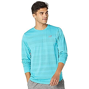 New Balance Men's Q Speed Fuel Long Sleeve, Virtual Sky, Small