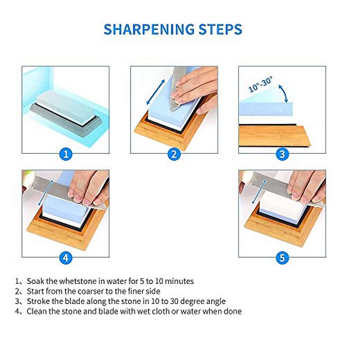 Angerstone Premium Knife Sharpening Stone–1000/6000 Grit Whetstone, Professional whetstone Sharpener stone with Slip-Resistant Silicone Base|Best wet stone|Nonslip Bamboo Base & Angle Guide