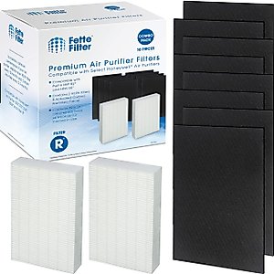 Fette Filter - HPA100 Premium True HEPA H13 Replacement Filter R Compatible with Honeywell Air Purifier HPA 090 094 100 104 105 HA106 HPA3100 HPA5100 HPA5150 Part# HRF-ARVP100 Filter R PreFilter A