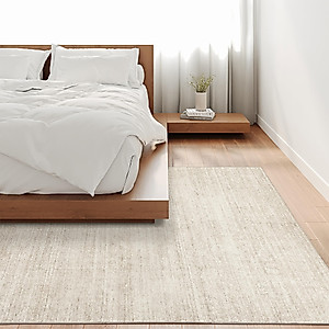 Valenrug Washable Rugs 5x7 - Stain Resistant 5x7 Area Rugs for Living Room, Non Slip Backing Printed Rugs for Bedroom, Folable Machine Washable Area Rug (5'x7', Beige)